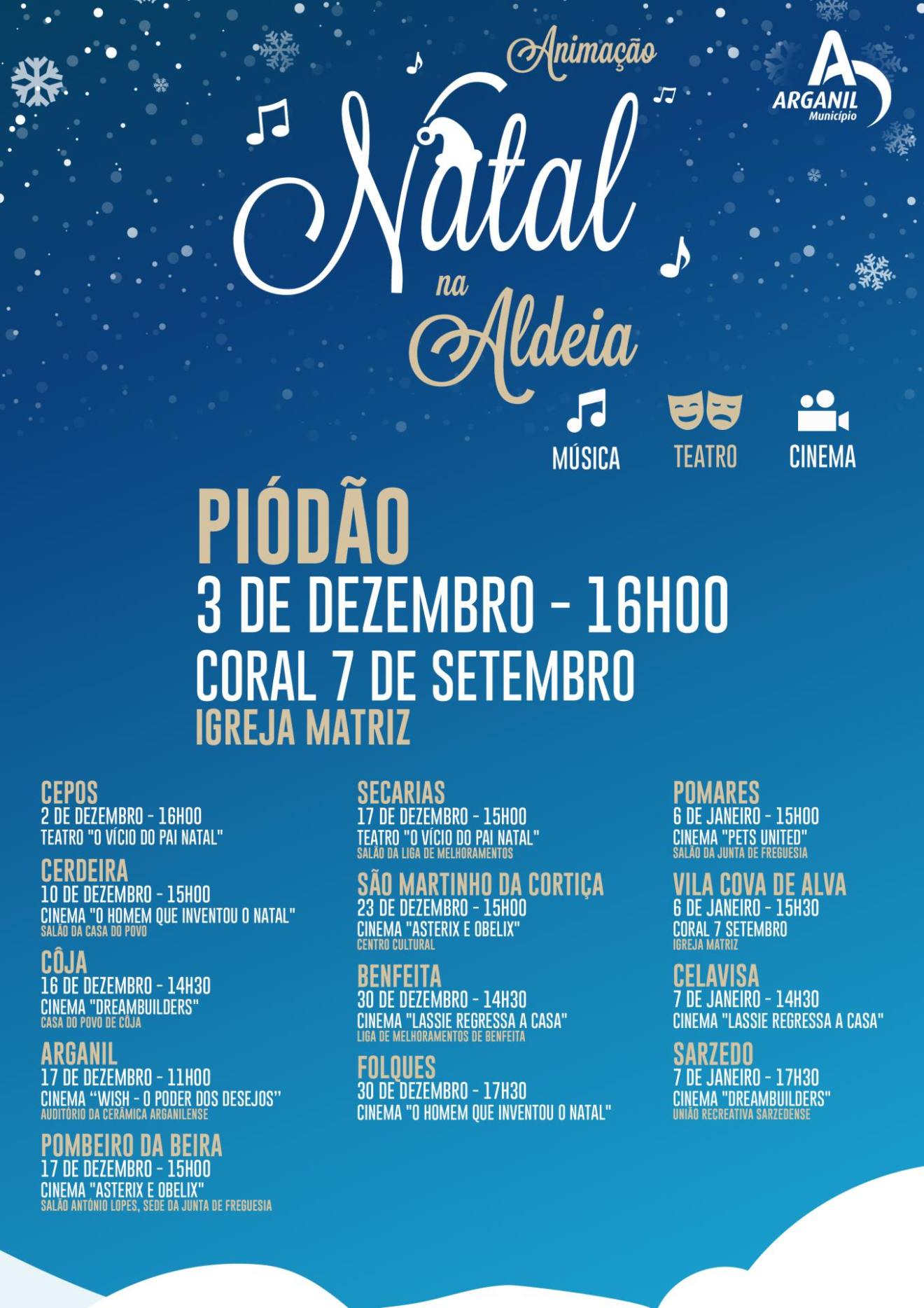 Piodao Cartaz Individual Animação Natal Na Aldeia - Município de Arganil